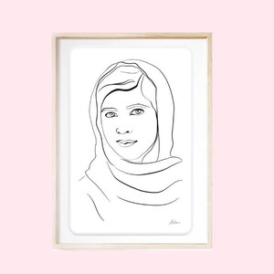 Malala Yousafzai Line Drawing, Feminist Classroom Wall Art - Etsy