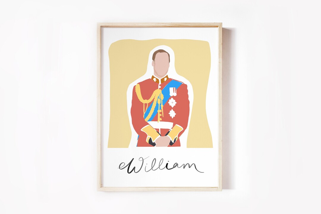 Prince William Print, the Crown, British Royal Family, Minimalist ...