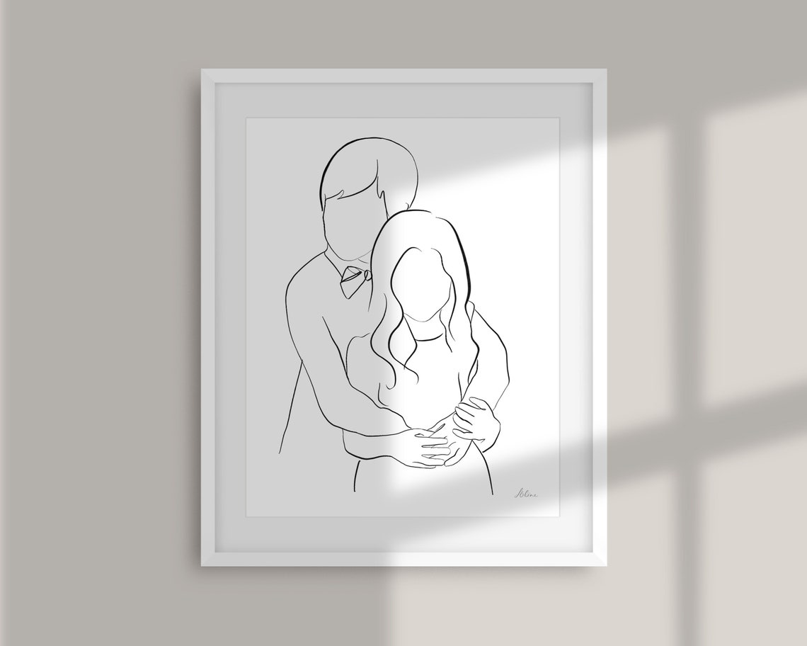 Big Brother Little Sister Line Art Print Brother Gift Family | Etsy