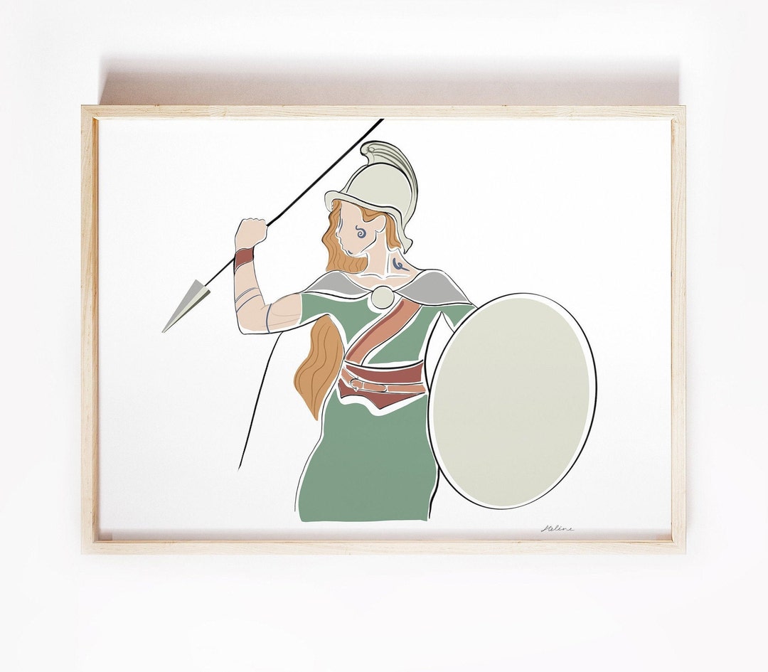 Boudica Line Art Print, Boudicca Warrior Woman, Queen of British Celtic ...