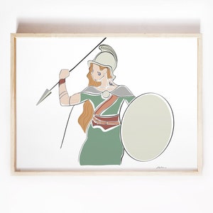 Boudica Line Art Print, Boudicca Warrior Woman, Queen of British Celtic ...