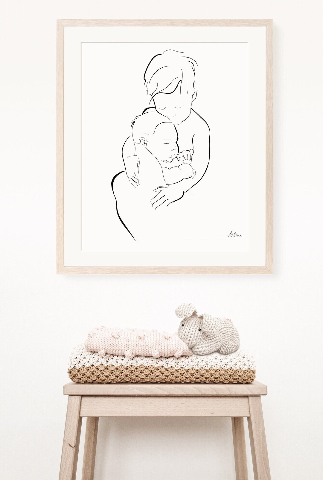 Big Brother Little Brother Line Art Print, Brothers Gift, Family Wall ...