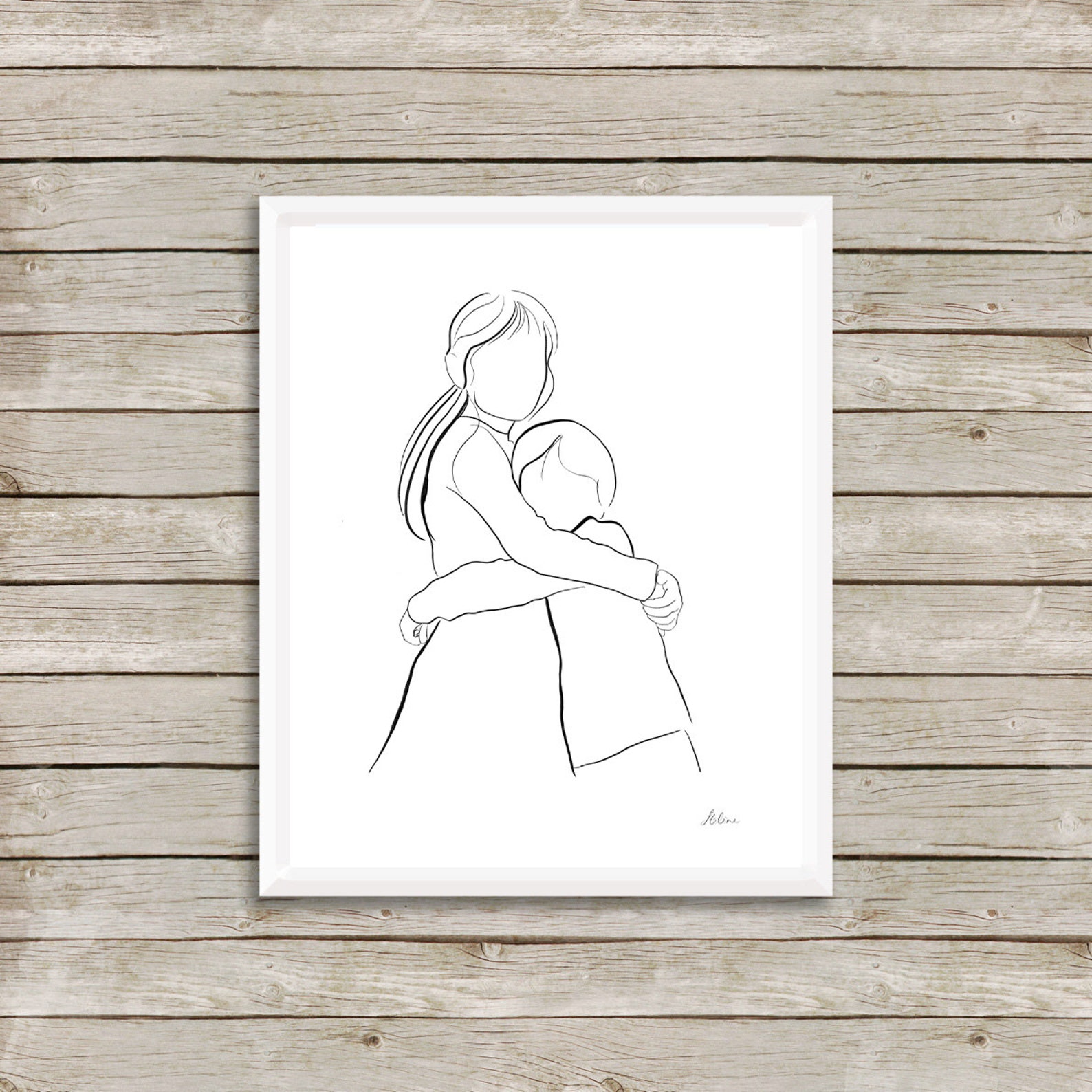 Big Sister Little Brother Line Art Print, Sister Gift, Family Wall Art ...