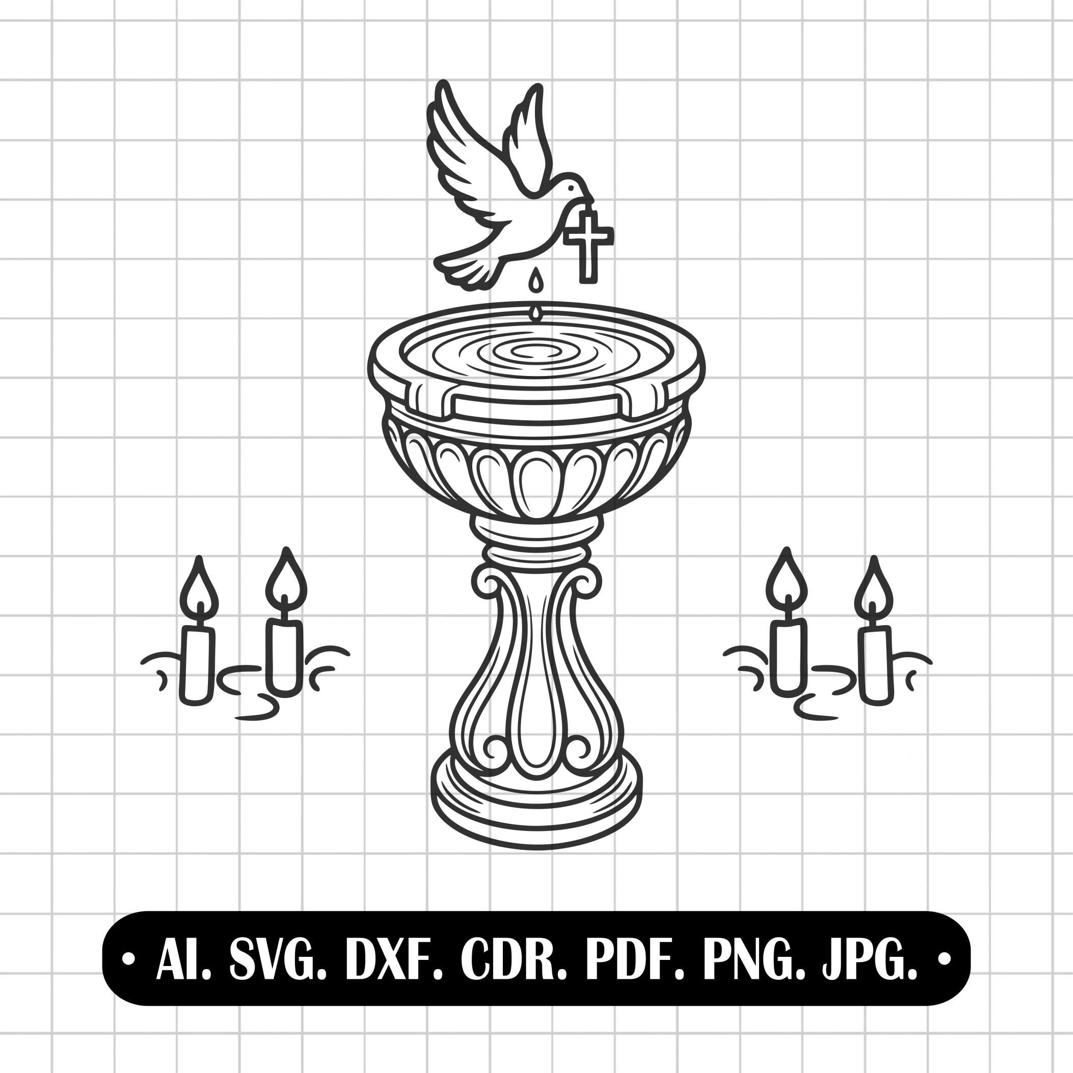 Baptism Holy First Communion SVG Dove Holy Cross Baptism Clipart Dove ...