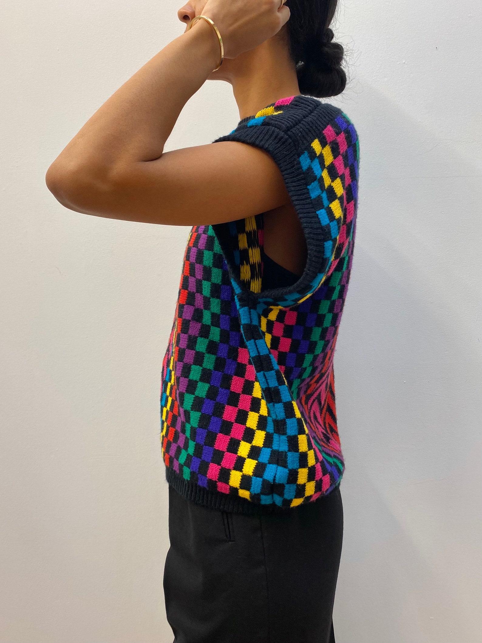 80s Bold Mixed Print Sweater M-XL - Etsy