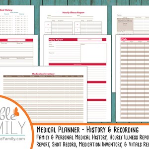 Medical Planner Kit | 17 Documents to Organize Your Family's Medical ...