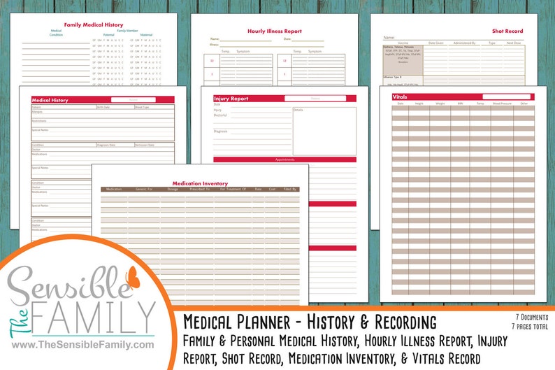 Medical Planner Kit 17 Documents to Organize Your - Etsy