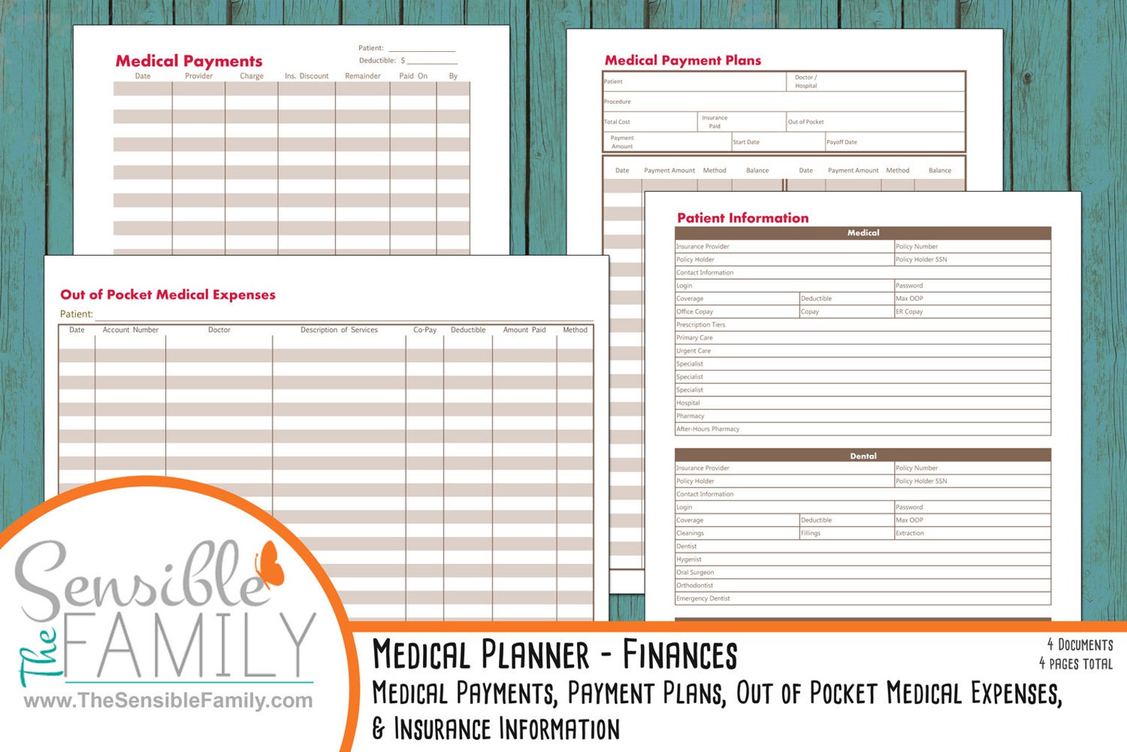 Medical Planner Kit | 17 Documents to Organize Your Family's Medical ...
