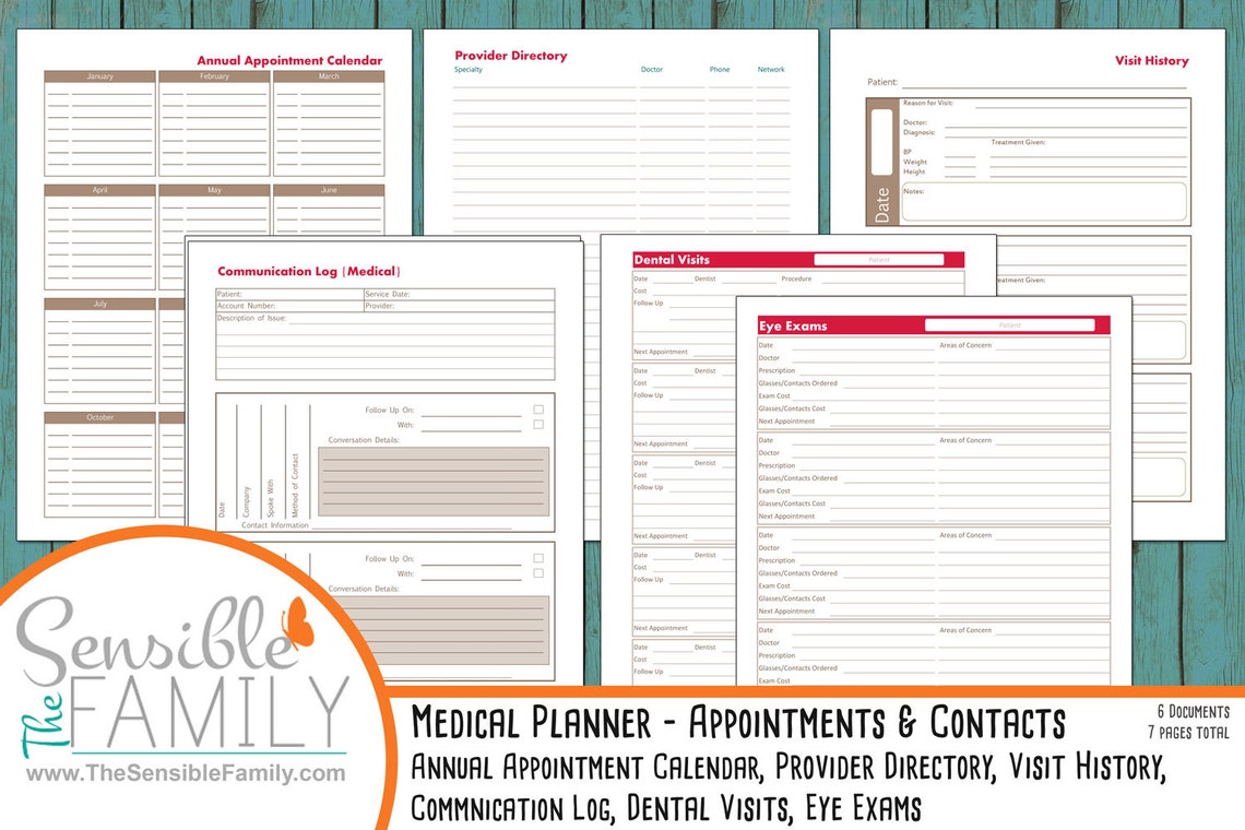 Medical Planner Kit | 17 Documents to Organize Your Family's Medical ...