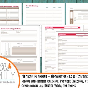 Medical Planner Kit | 17 Documents to Organize Your Family's Medical ...