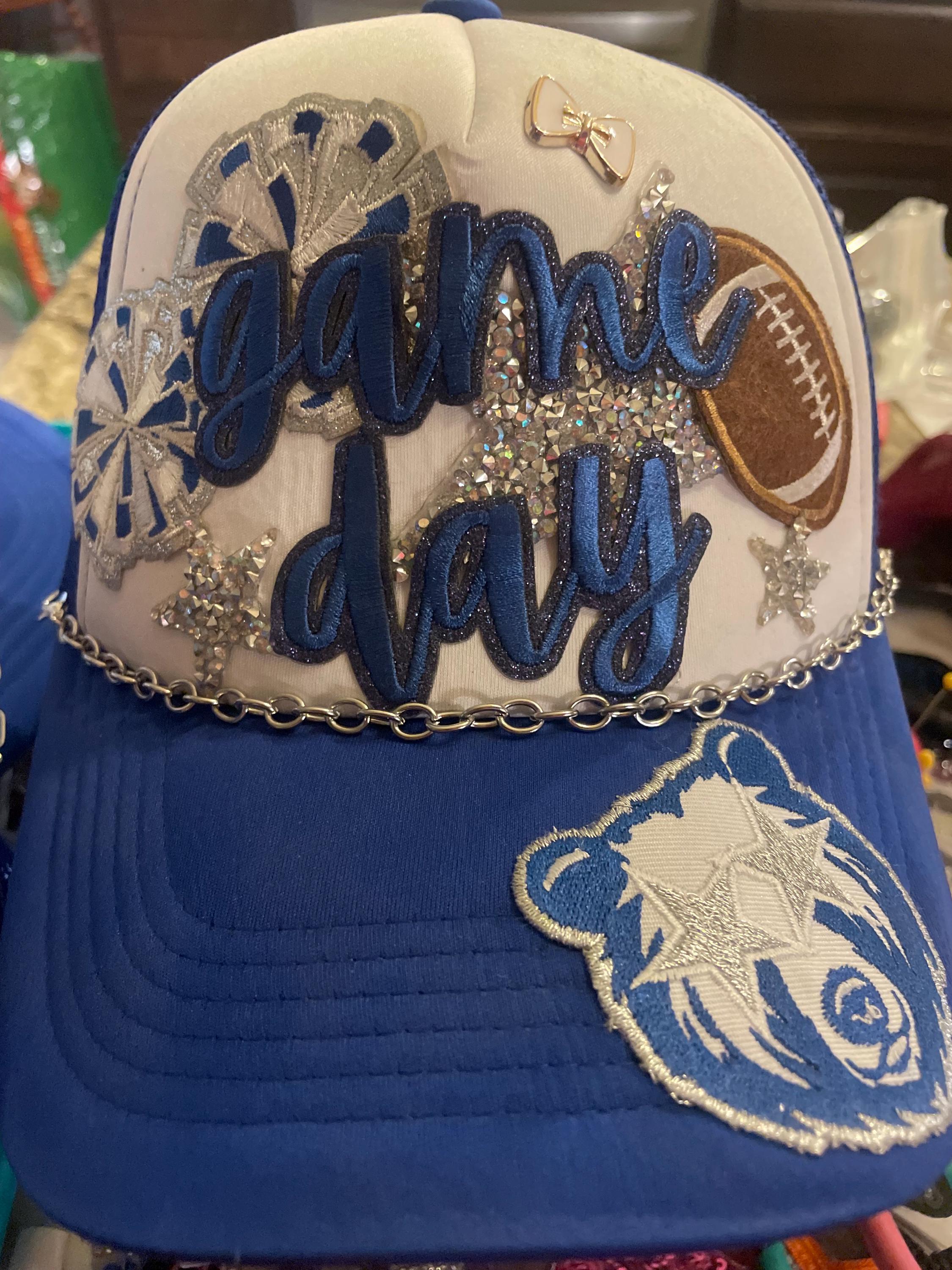 Blue and White Bears Game Day Football Hat - Etsy
