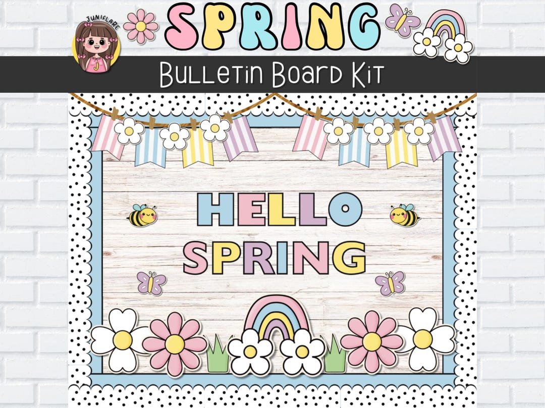 Spring Bulletin Board Ideas Pastel | Hello Spring | Flower | Blooming ...