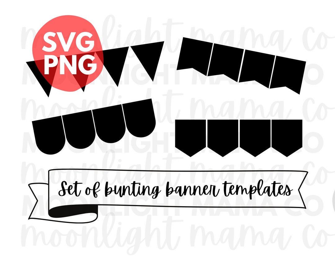 Bunting Banner SVG Bundle - Bunting Banner Cut File - Silhouette ...