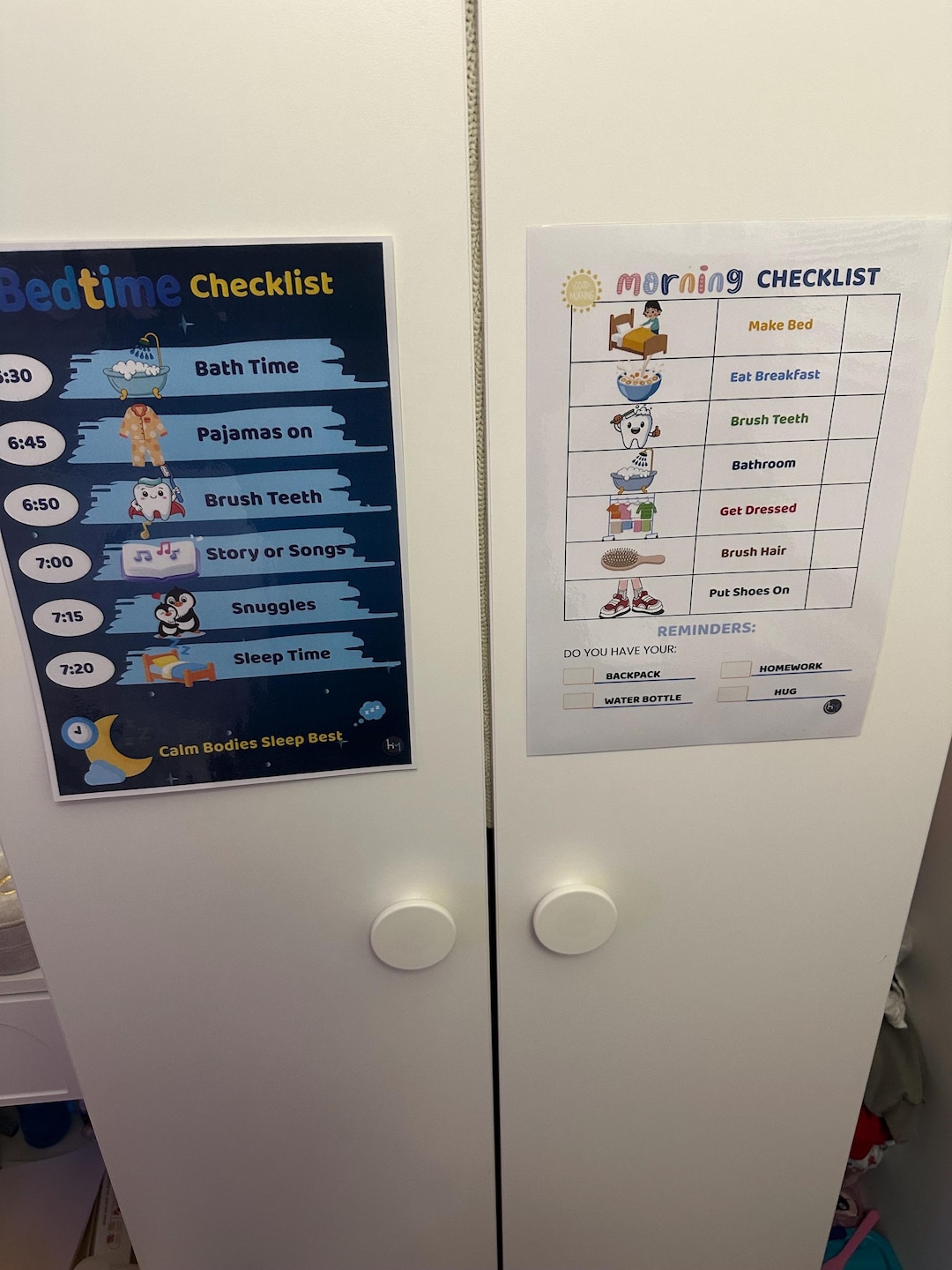 Morning & Bedtime Routine Charts for Kids | Printable Checklist Bundle ...