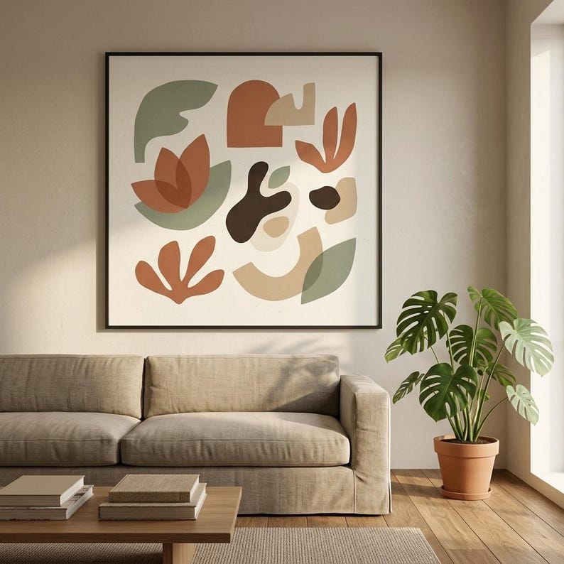 Abstract Botanical Shapes Clip Art – Warm Neutral Terracotta Sage ...