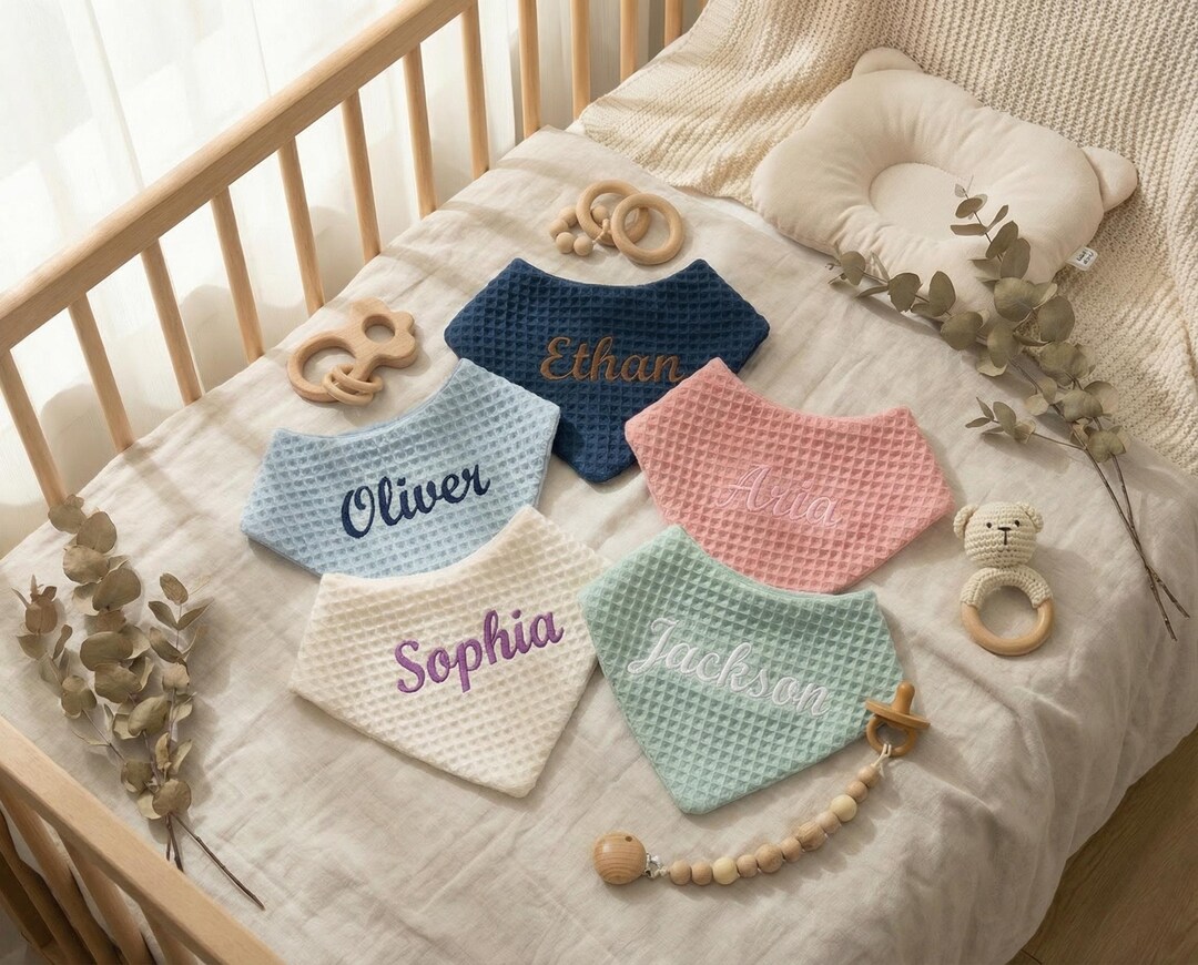 Personalized Baby Bib, Custom Name Bib, Embroidered Bib for Baby ...