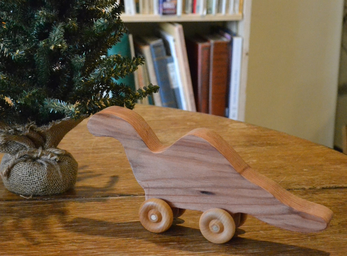 Apatosaurus Brontosaurus Redwood Push Toy Handmade - Etsy