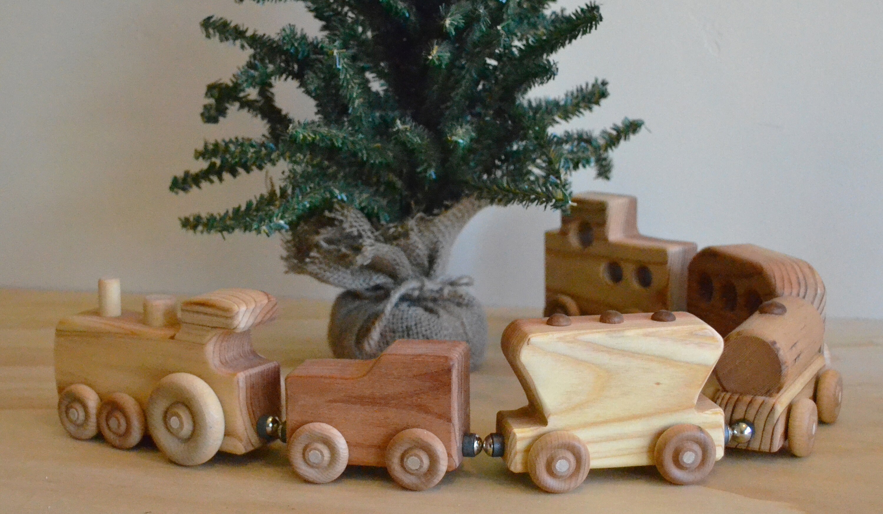 Train, Redwood, Heirloom and Handmade, Toy Train, Magnetic Connectors ...