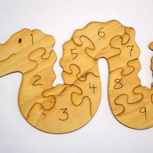 Dragon Counting Puzzle With Storage Bag Baltic Toy Grade 1/8" Plywood ...