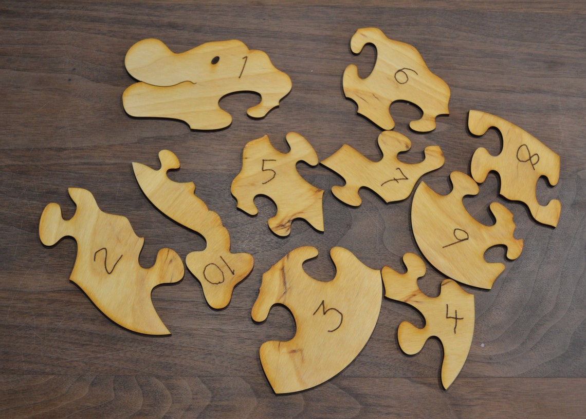 Dragon Counting Puzzle With Storage Bag Baltic Toy Grade - Etsy