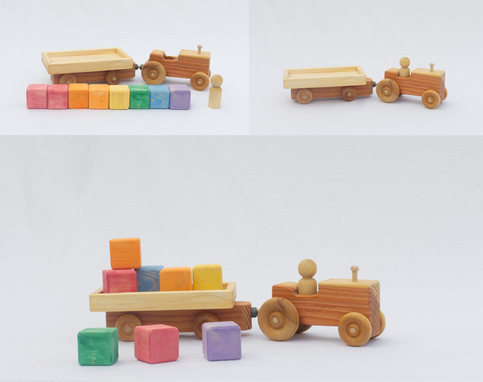 Tractor Hauling Blocks Heirloom Farm Equipment Redwood - Etsy