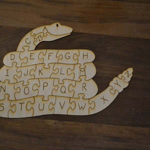 Snake Alphabet Wooden Puzzle, Baltic Birch Plywood - Etsy
