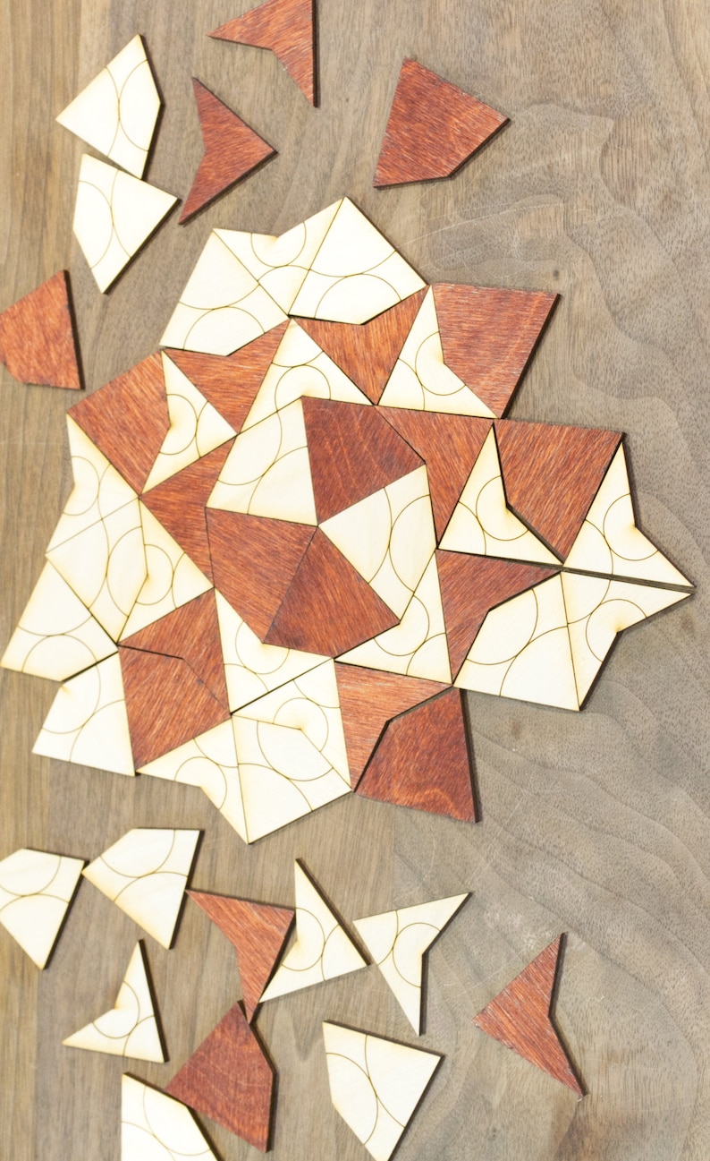 Penrose P2 Arc Tiles Mathematical Puzzle Pentagon Puzzle | Etsy