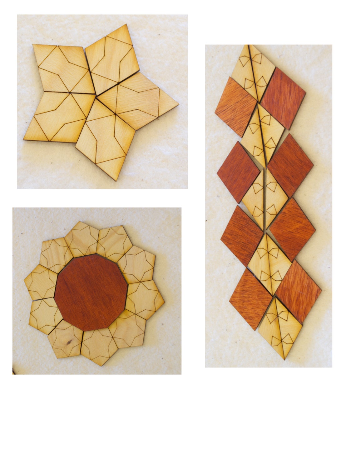 Girih Tiles Penrose Tile Pentagon Puzzle Tile Puzzle | Etsy