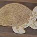 Turtle Alphabet Puzzle With Bag for Storage Handmade Educational Wood ...