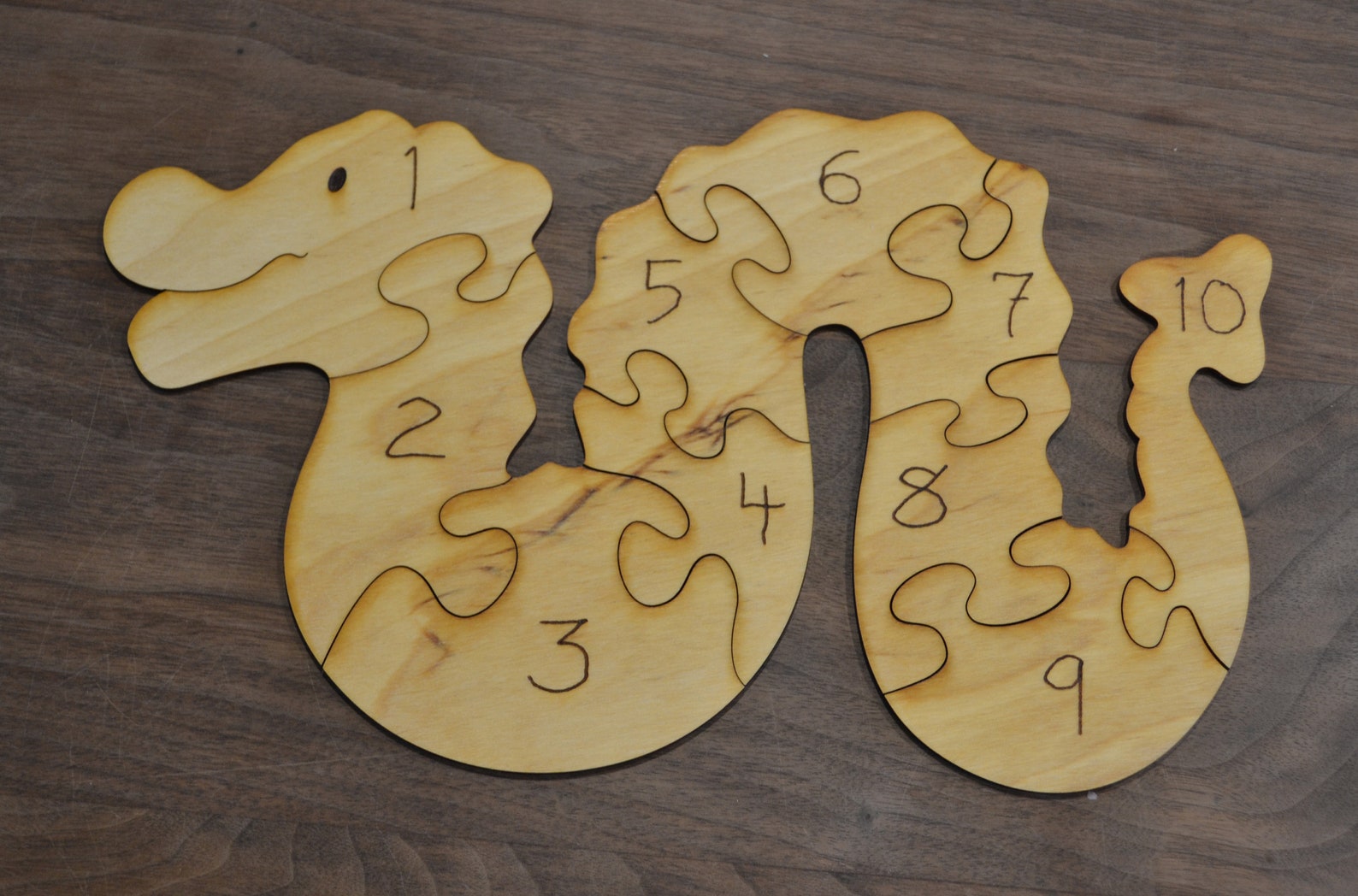 Dragon Counting Puzzle With Storage Bag Baltic Toy Grade - Etsy