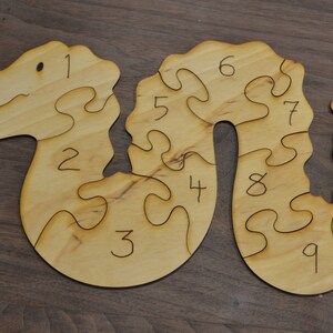 Dragon Counting Puzzle With Storage Bag Baltic Toy Grade 1/8" Plywood ...