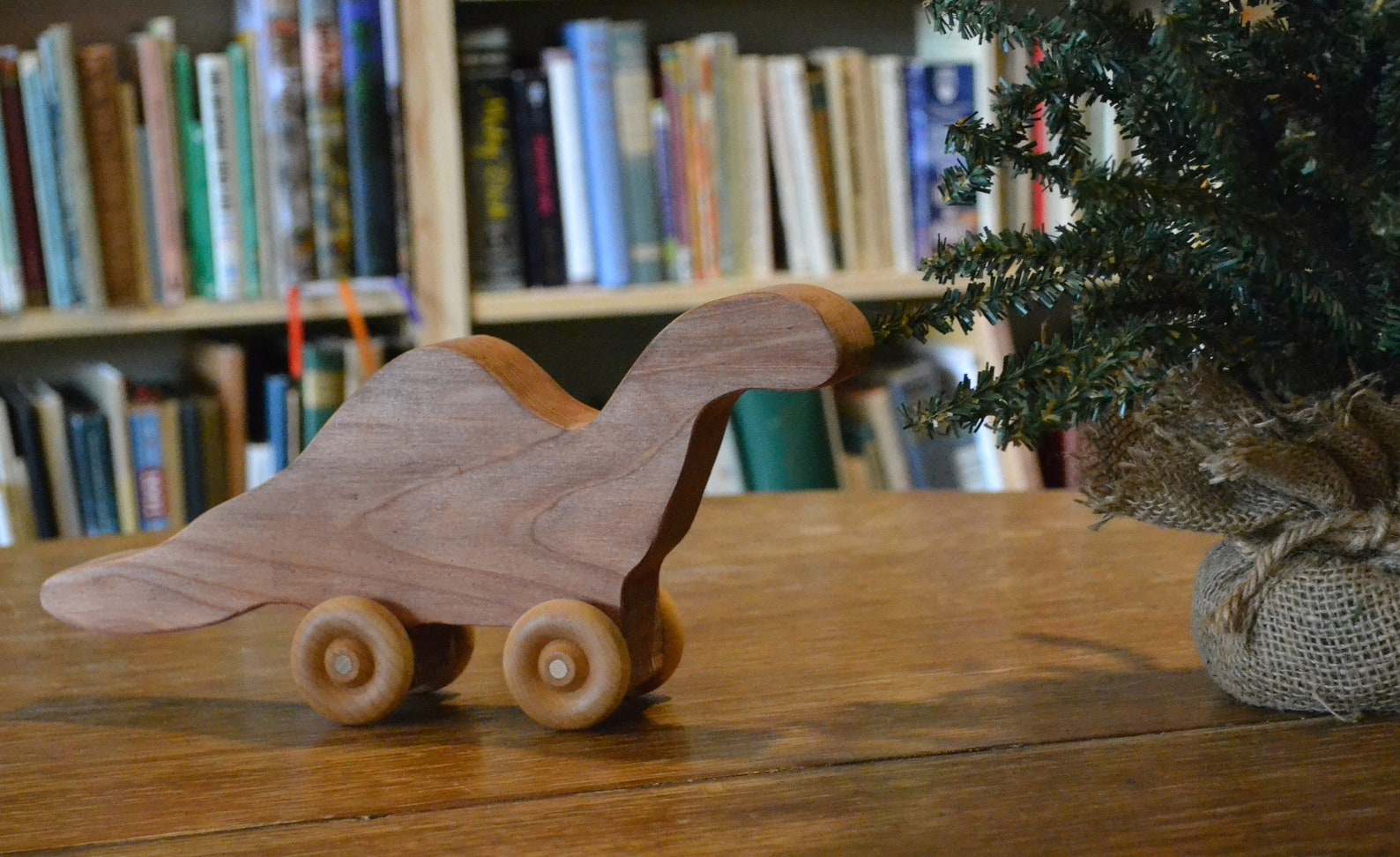 Apatosaurus Brontosaurus Redwood Push Toy Handmade - Etsy