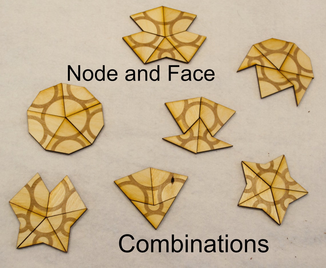 Engraved Penrose P2 River, 55 Kites & 34 Darts, Mathematical Puzzle ...
