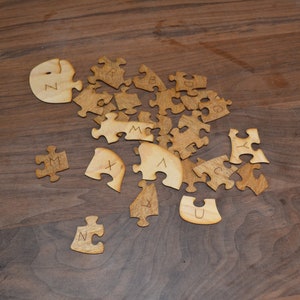 Turtle Alphabet Puzzle With Bag for Storage Handmade Educational Wood ...