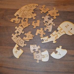 Turtle Alphabet Puzzle With Bag for Storage Handmade Educational Wood ...