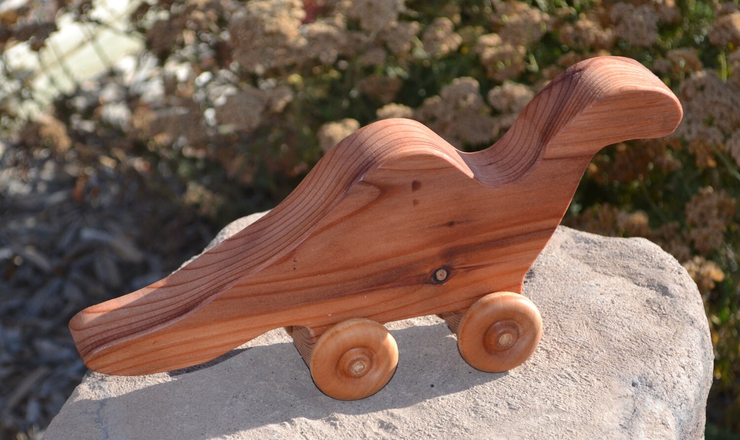 Apatosaurus Brontosaurus Redwood Push Toy Handmade | Etsy