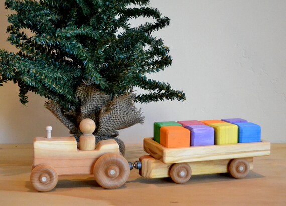 Tractor Hauling Blocks Heirloom Farm Equipment Redwood - Etsy