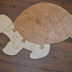 Turtle Alphabet Puzzle With Bag for Storage Handmade Educational Wood ...