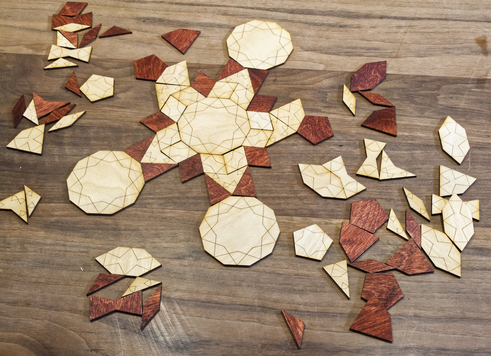 Girih Tiles Penrose Tile Pentagon Puzzle Tile Puzzle | Etsy