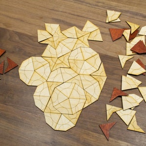 Penrose P2 Arc Tiles, Mathematical Puzzle, Pentagon Puzzle, Tile Puzzle ...