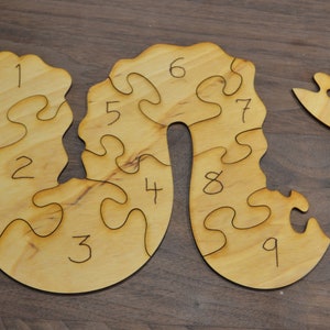 Dragon Counting Puzzle With Storage Bag Baltic Toy Grade 1/8" Plywood ...