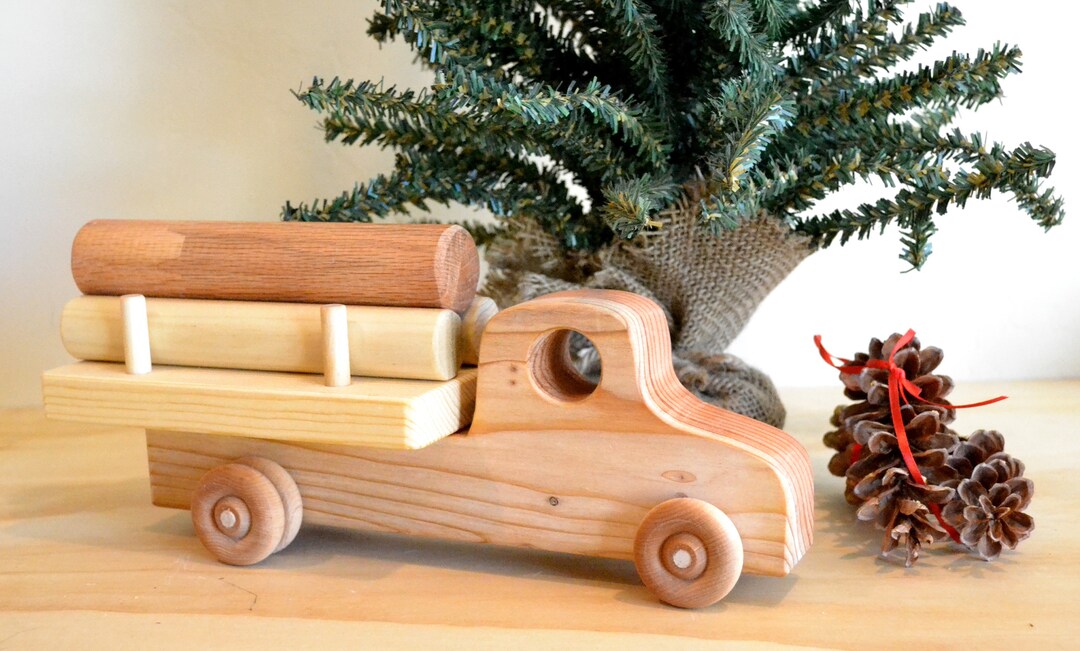 Log Truck, Redwood Heirloom Toy, Handmade - Etsy