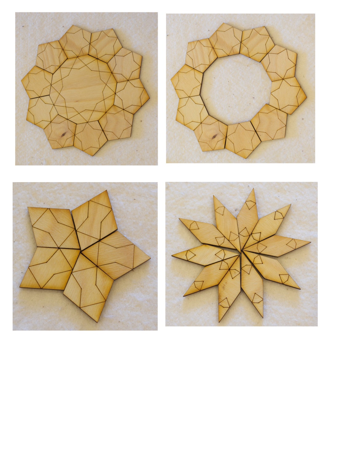 Girih Tiles Penrose Tile Pentagon Puzzle Tile Puzzle | Etsy