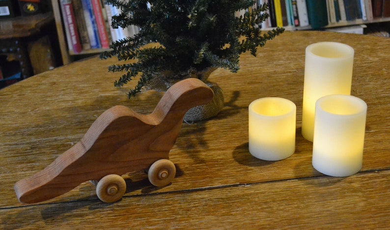 Apatosaurus Brontosaurus Redwood Push Toy Handmade - Etsy