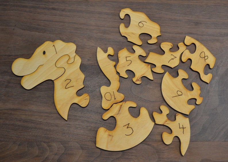 Dragon Counting Puzzle With Storage Bag Baltic Toy Grade - Etsy