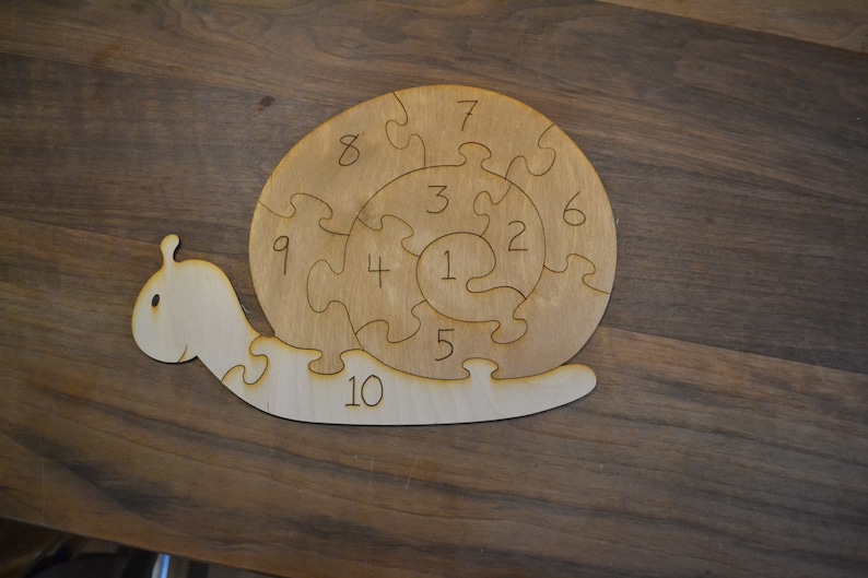 Snail Counting Puzzle With Bag for Storage Handmade Educational Wood ...