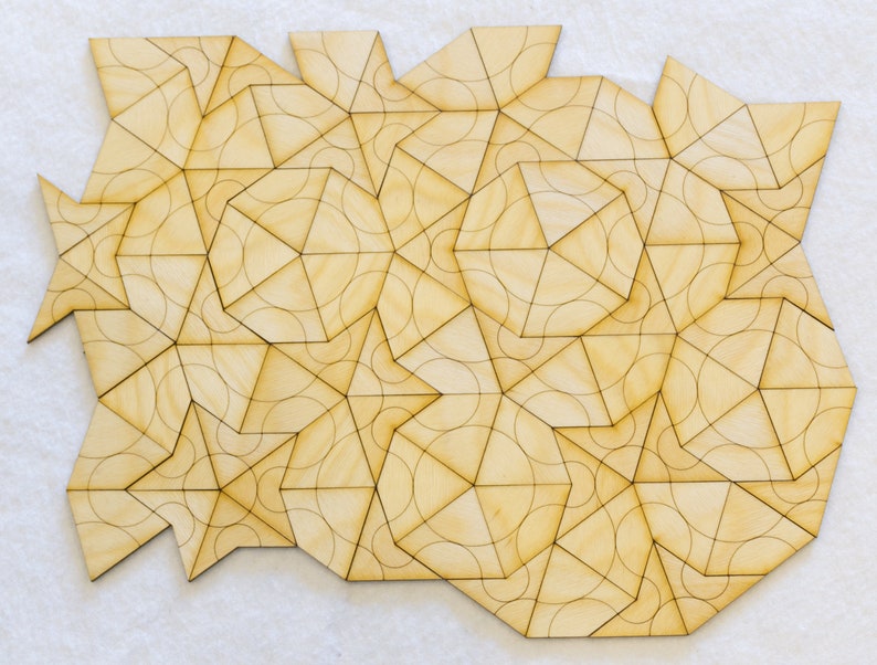 Penrose P2 Arc Tiles Mathematical Puzzle Pentagon Puzzle - Etsy