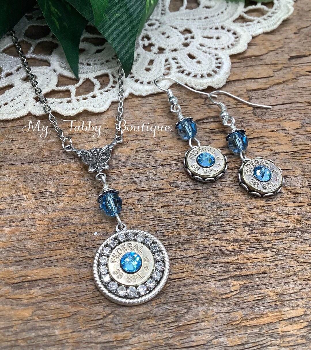 Bullet Jewelry Set 38 Special Necklace Earrings Aquamarine March ...