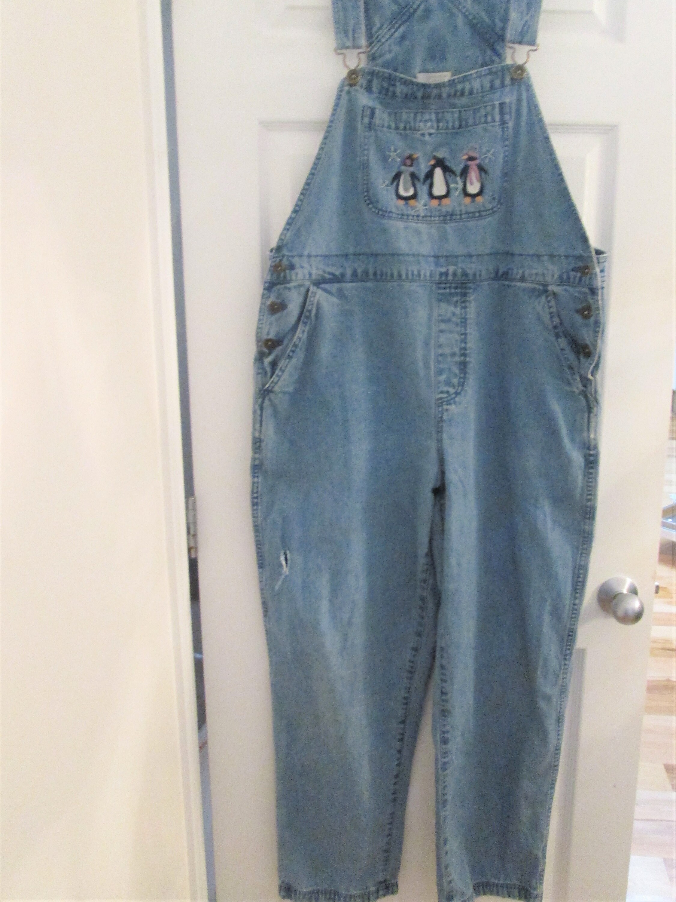 Vintage 1990's Christopher and Banks Demin Overalls XL ~ Embroidered ...
