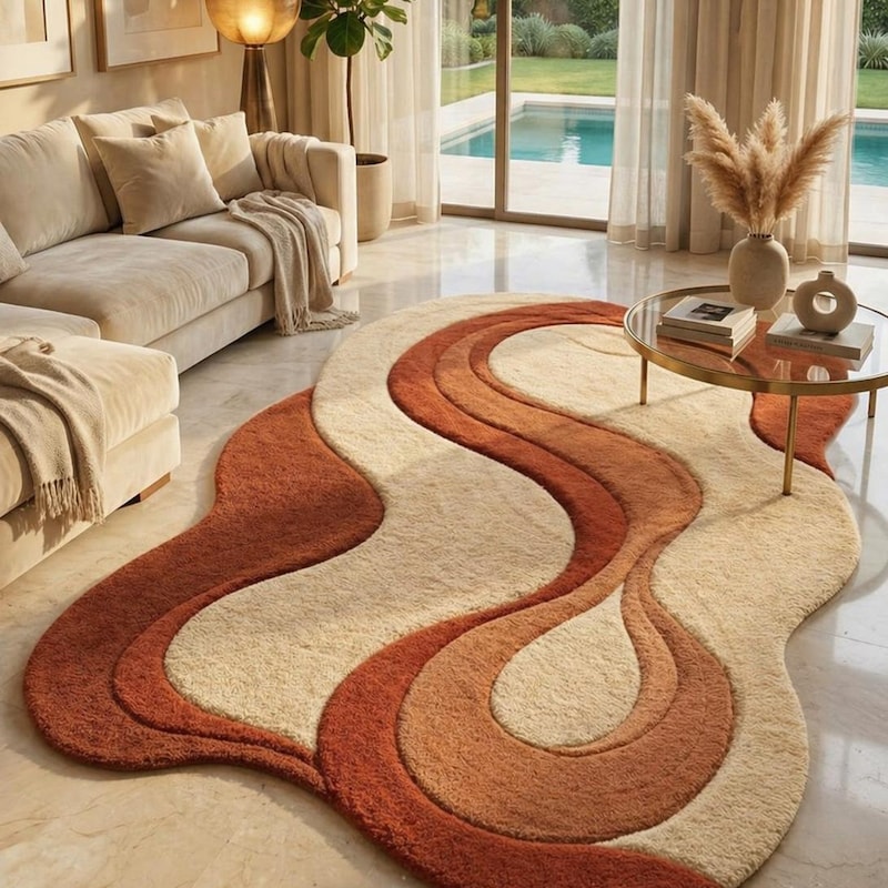 Irregular Curved Rug - Etsy
